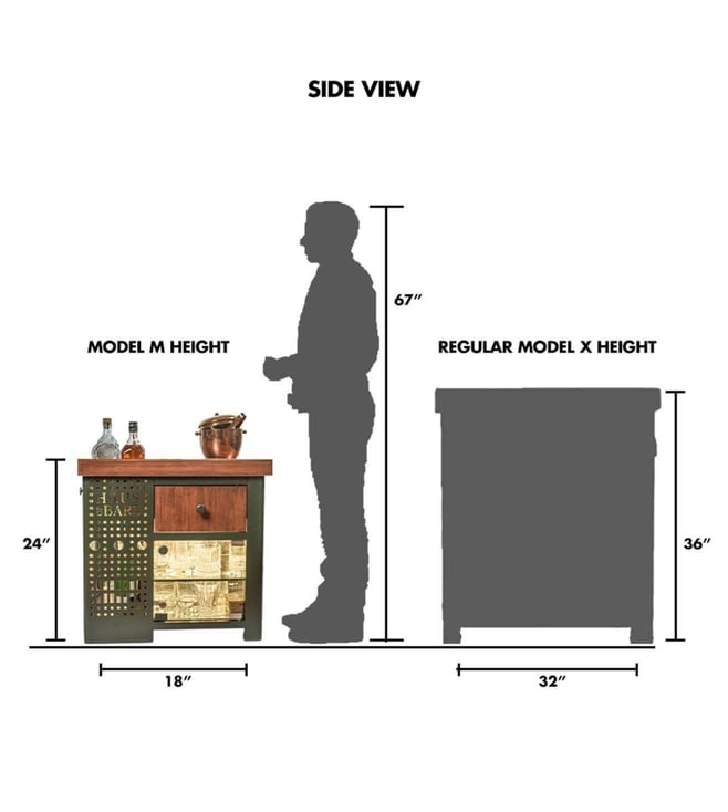 Buy HAUS OF BARS by SpeedX Royale Green Mini Bar With Display Cabinet Online @ Tata CLiQ Luxury