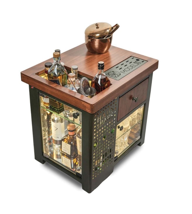 Buy HAUS OF BARS by SpeedX Royale Green Mini Bar With Display Cabinet Online @ Tata CLiQ Luxury