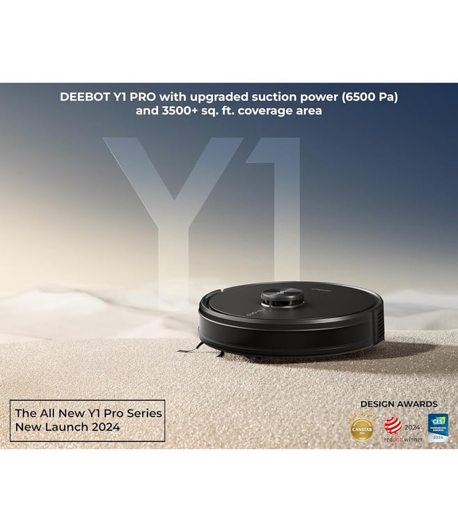 Ecovacs Black Deebot Y1 Pro Small Robotic Vacuum Cleaner