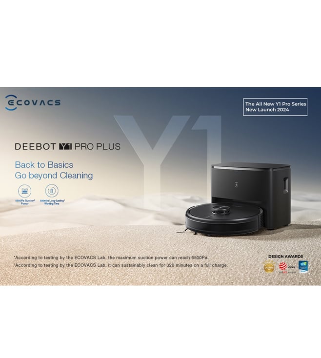 Ecovacs Black Deebot Y1 Pro Plus Small Robotic Vacuum Cleaner