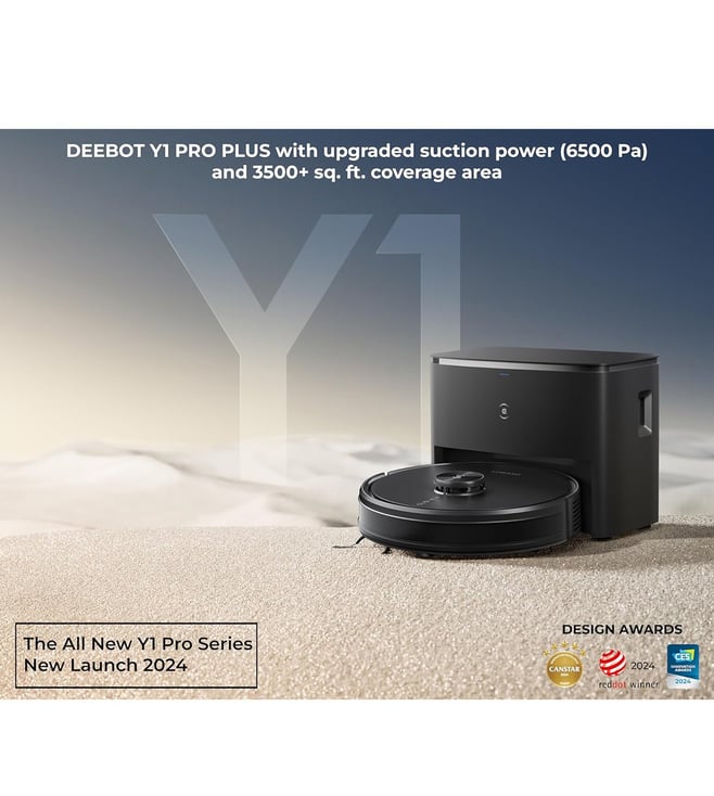 Ecovacs Black Deebot Y1 Pro Plus Small Robotic Vacuum Cleaner