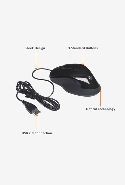 Buy HP X1500 Wired Mouse Black Online at Best Prices | Tata CLiQ