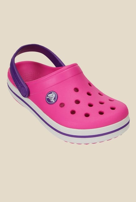 Crocs Kids Crocband Neon Magenta Neon Purple Clogs