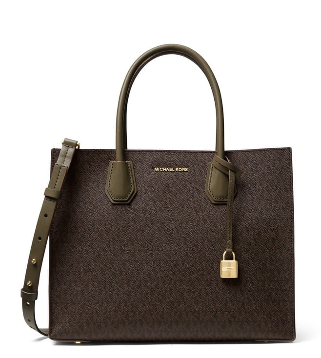 Buy Michael Michael Kors Brown Olive Mercer Large Tote Bag for Women Online Tata CLiQ