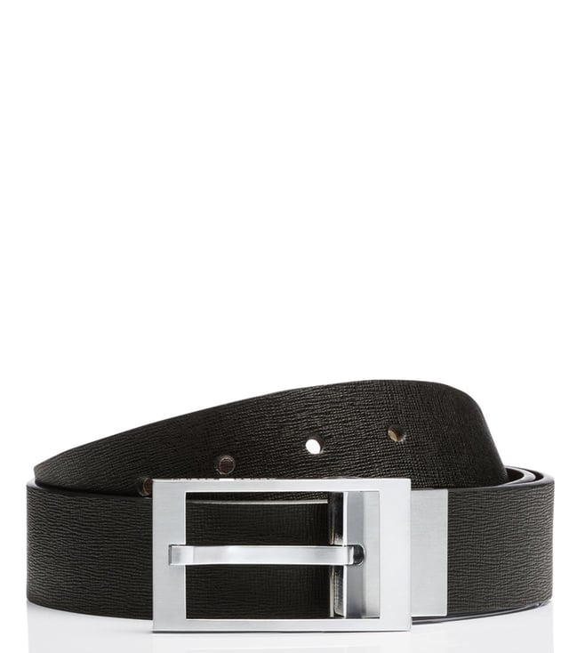 Buy Porsche Design Black & Dark Brown Reversible Belt For Men Online At ...