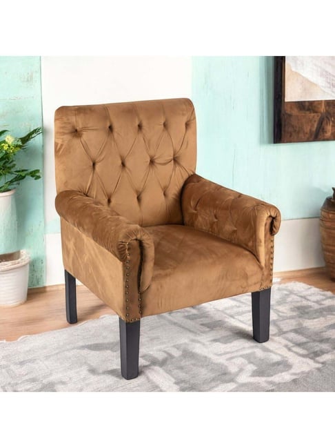 Buy Ikiriya Arista Solid Brown Wood Arm Chair at Best Price Tata CLiQ