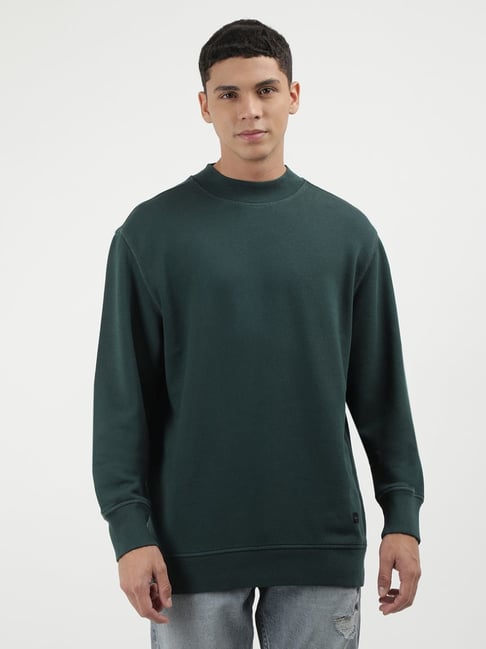 Calvin Klein Jeans Green Cotton Regular Fit Sweatshirt