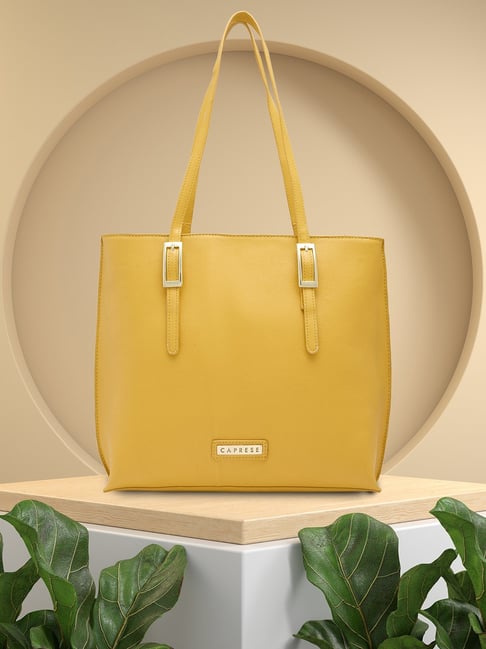 Caprese PU Ochre Women Handbag