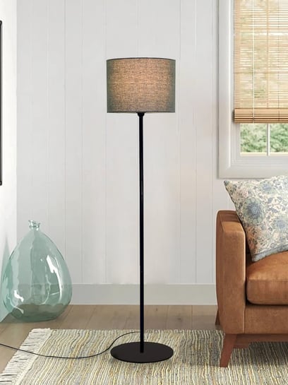 Homesake Modern Living Room Traditional Farmhouse Boho Gray Floor Lamp with Linen Shade