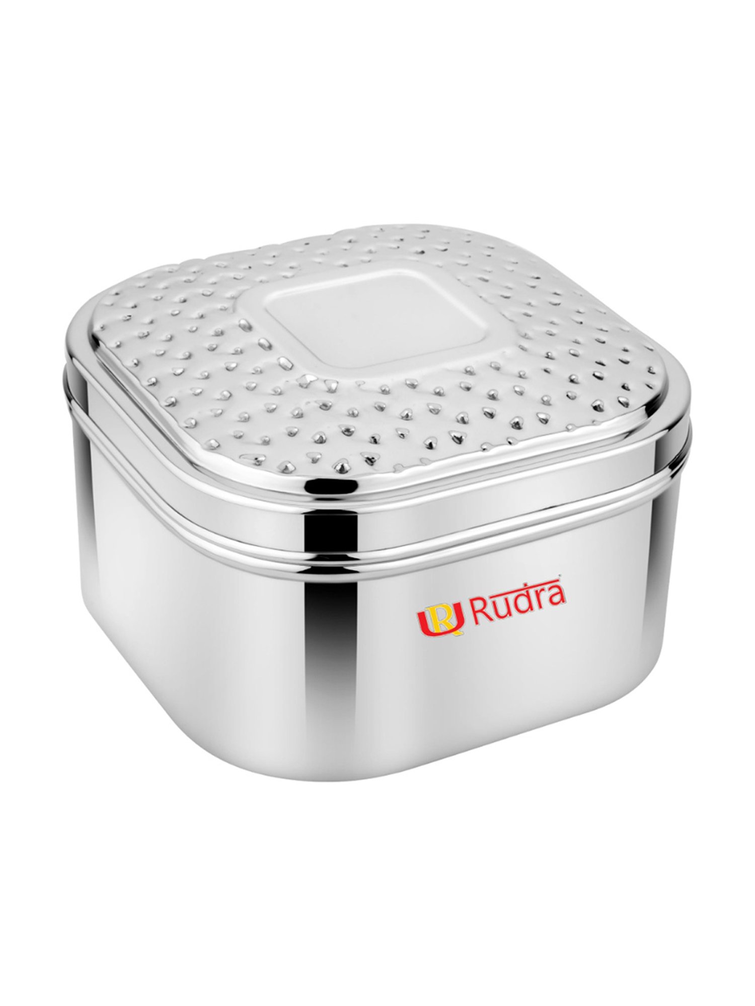 Rudra Silver Stainless Steel Container with See Through Lid