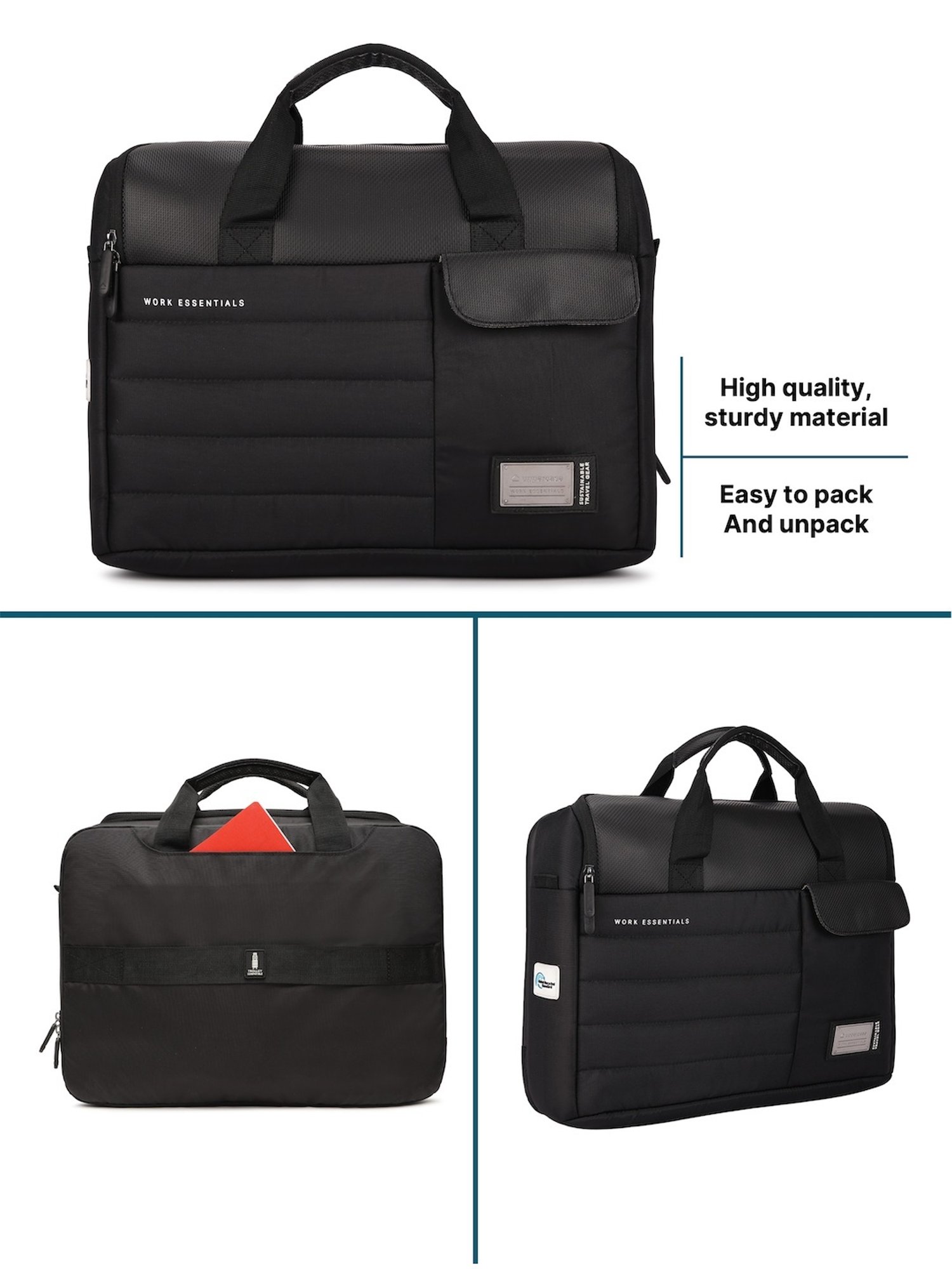 Uppercase Omega Black Polyester Laptop Messenger Bag
