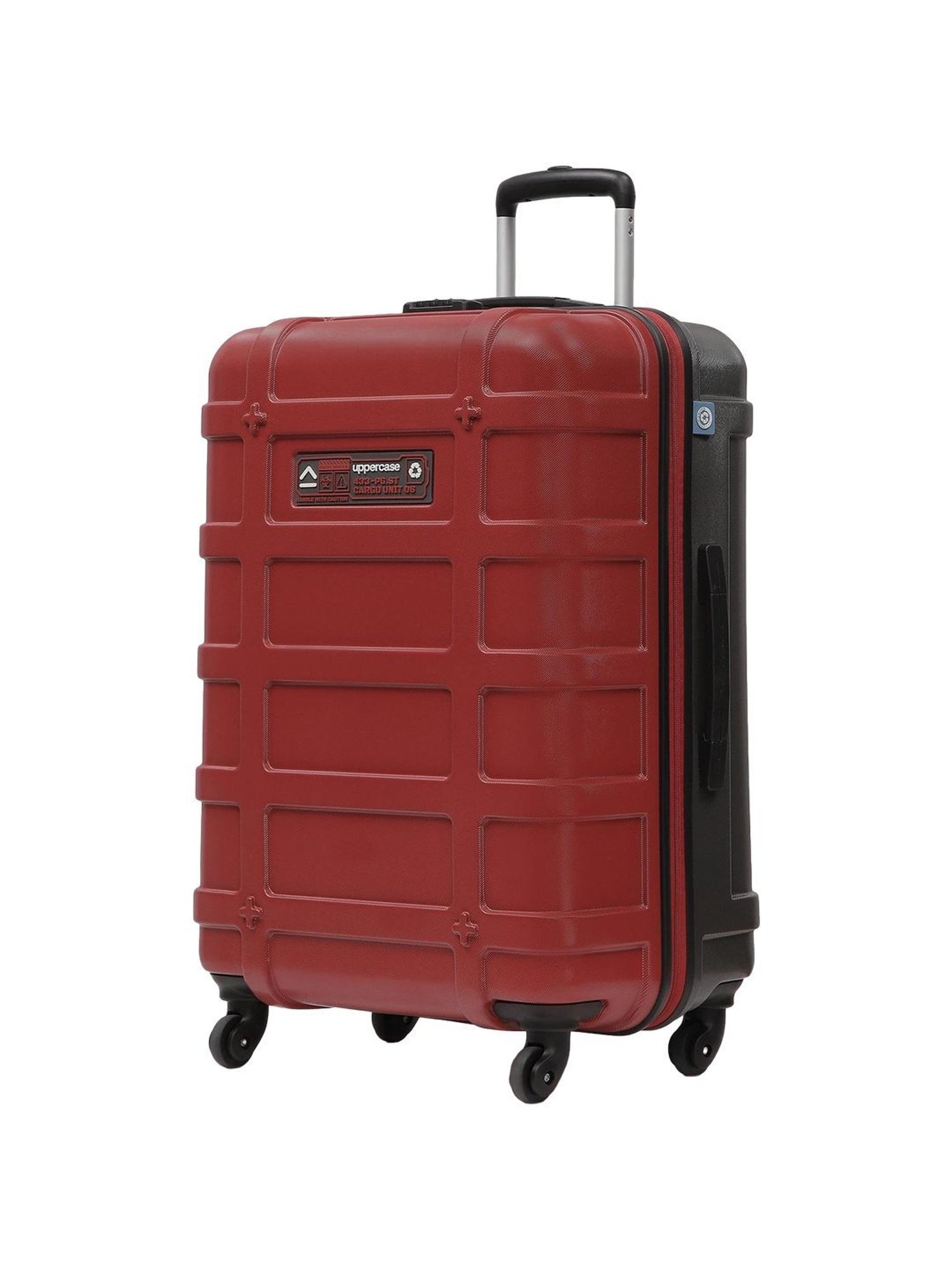 Uppercase Cargo Red 4 Wheels Large Hard Cabin Trolley Bag