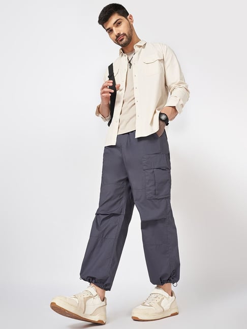 Urban Ranger By Pantaloons Blue Cotton Loose Fit Joggers