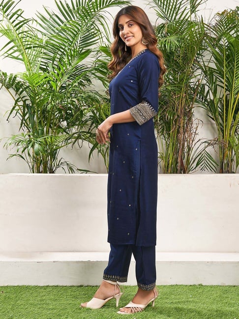 Women's Clothing Skylee Ethnic Wear Blue Suits