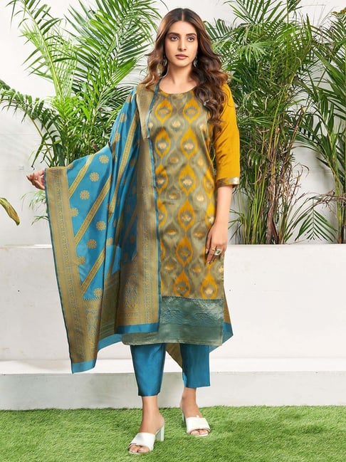Women's Clothing Skylee Ethnic Wear Suits with Silk Blend Fabric