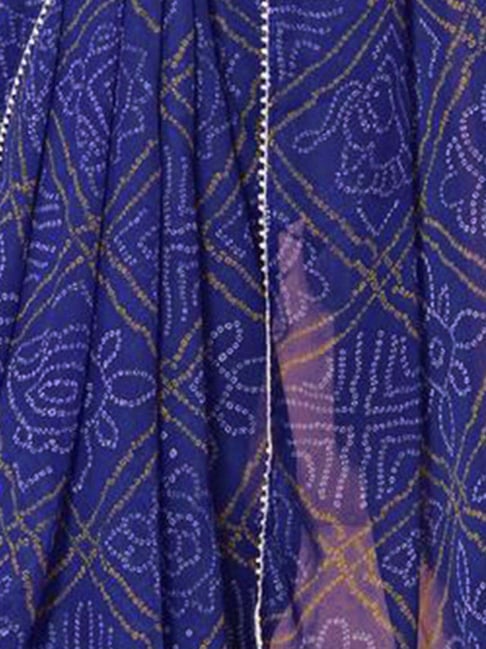Women's Clothing Satrani Ethnic Wear Dark Blue Sarees and Lehenga Sets
