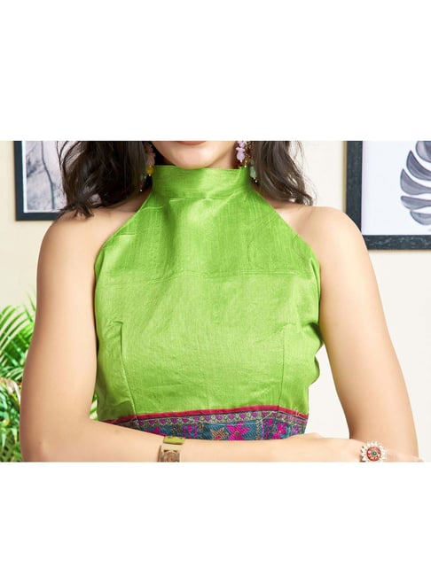 Women's Clothing Ethnic Wear Sarees and Lehenga Sets from Satrani in Green