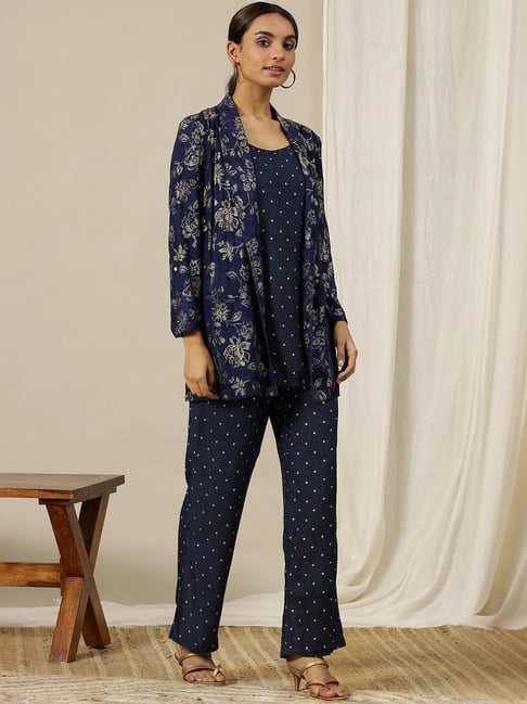 Women's Clothing Aurelia Ethnic Wear Blue Suits