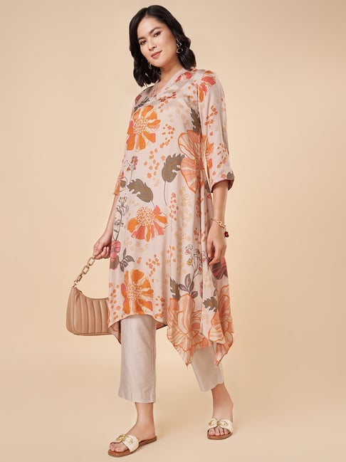 Women's Clothing Marigold Lane Ethnic Wear Oatmeal Kurtis & Kurtas