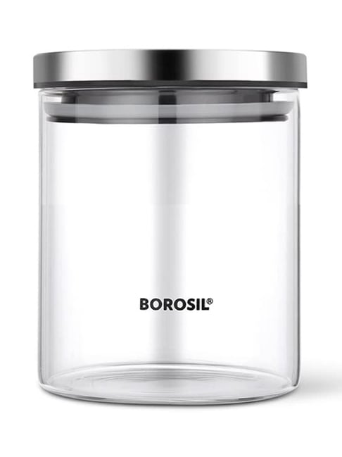 Borosil Classic Transparent Glass Air-Tight Storage Container 600ml