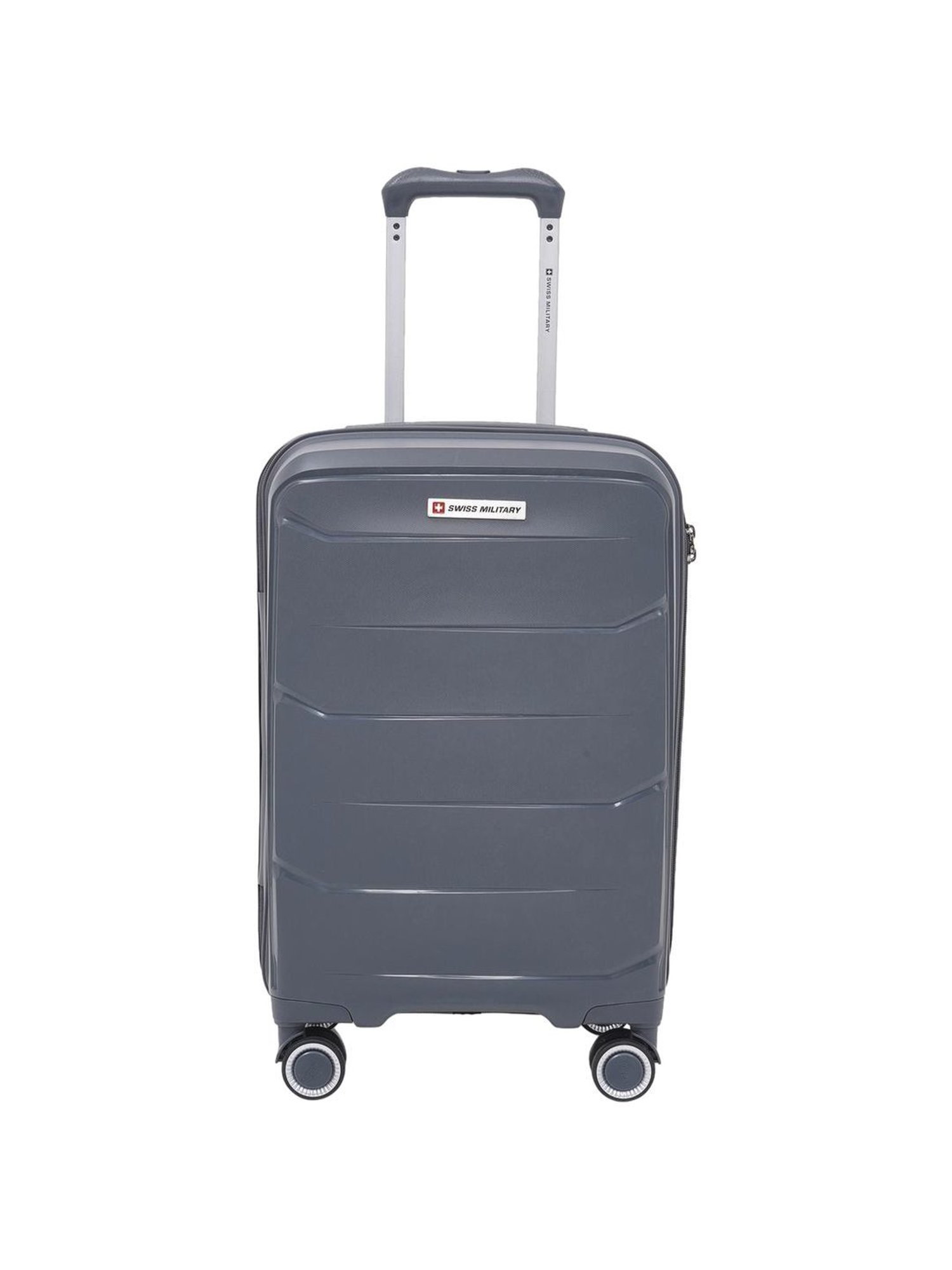 Swiss Military Grey 8 Wheels Small Hard Cabin Trolley Bag