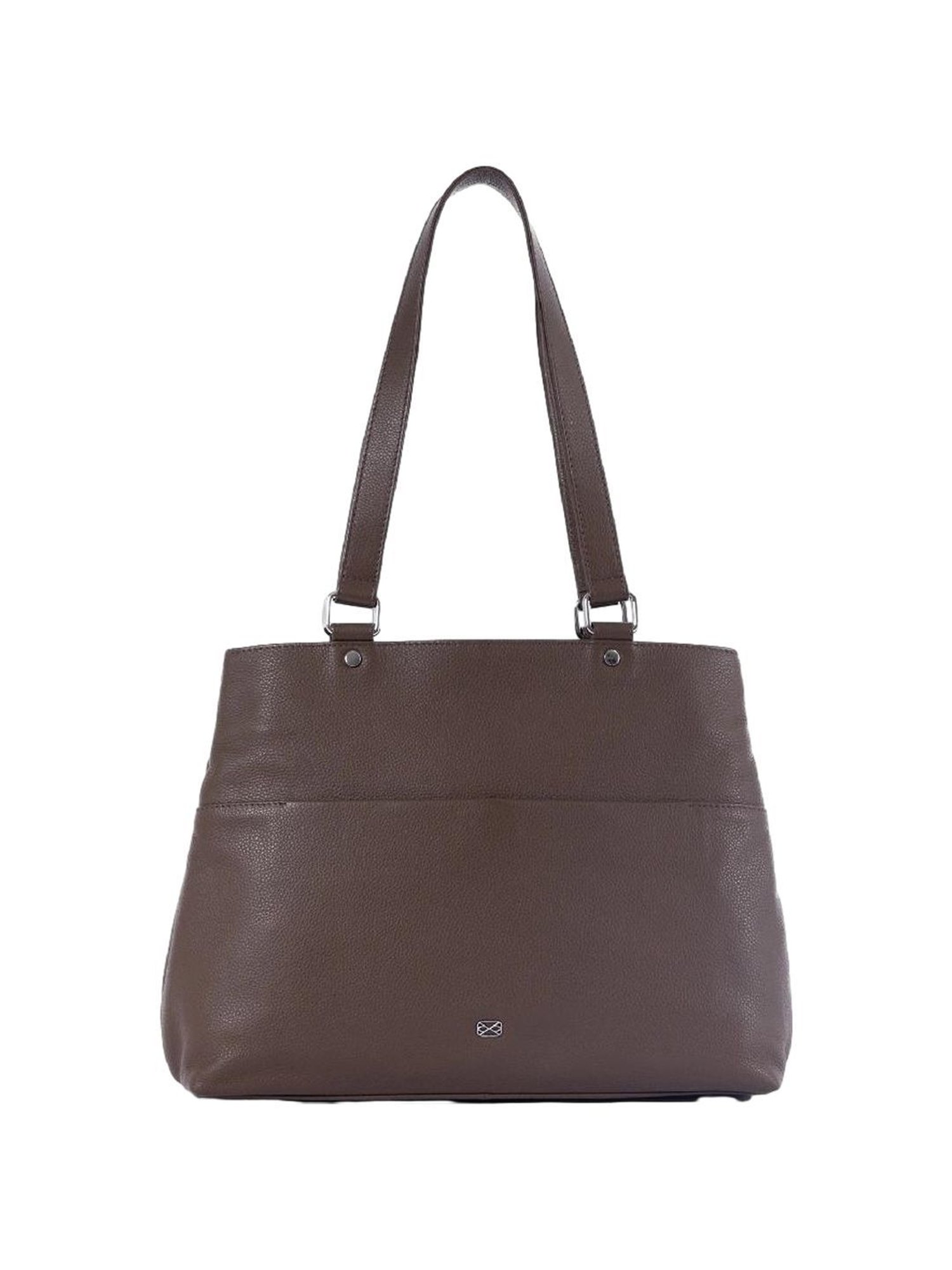 You & Vee Brown Solid Large Tote Handbag