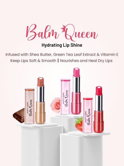 Matt Look Balm Queen Hydrating Lip Shine Super Strawberry-01 - 2.7 gm
