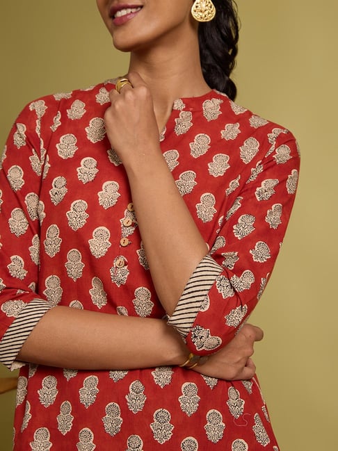 Women's Clothing Taneira Ethnic Wear Dark Red Kurtis & Kurtas with ...