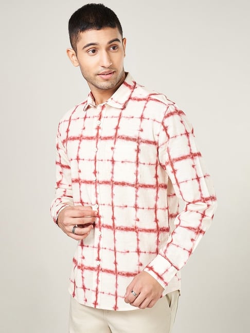 Shirts by Urban Ranger by Pantaloons in Beige & Red for Men