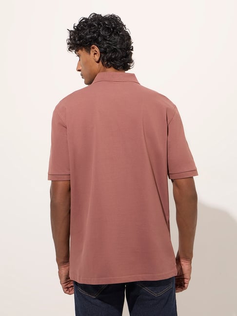 WES Casuals Dusty Rose T-shirts & Polos for Men