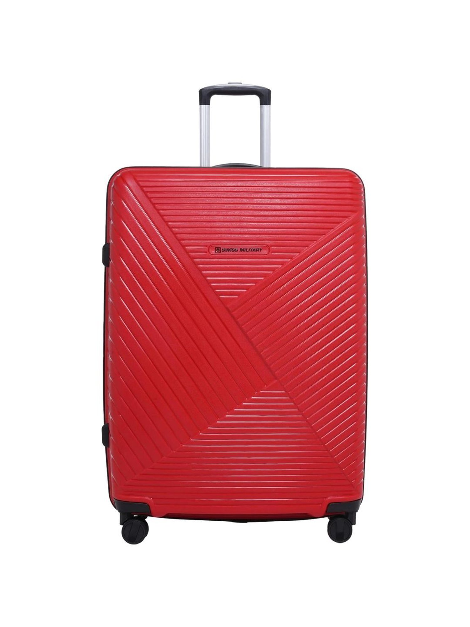 Swiss Military Red 8 wheels Large Hard Cabin Trolley Bag
