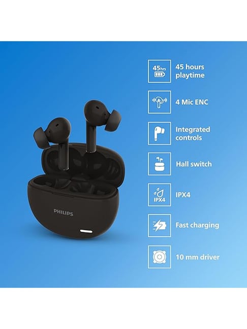 Buy Philips Black Audio True Wireless In Ear Earbuds With Charging Case ...