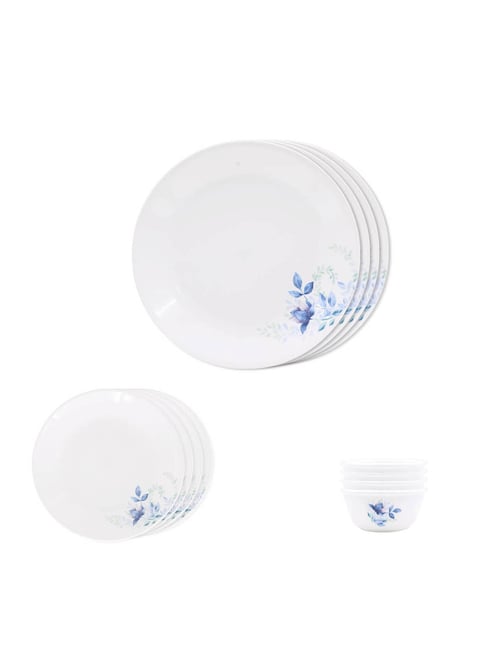 Buy Corelle Multicolor Glass Blue Floral Breakfast Set 12 Pc at Best ...
