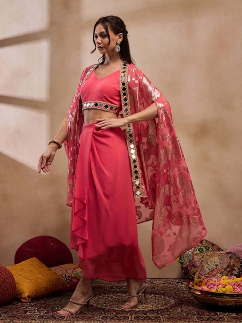 Women's Clothing Mabish By Sonal Jain Ethnic Wear Coral Suits with ...