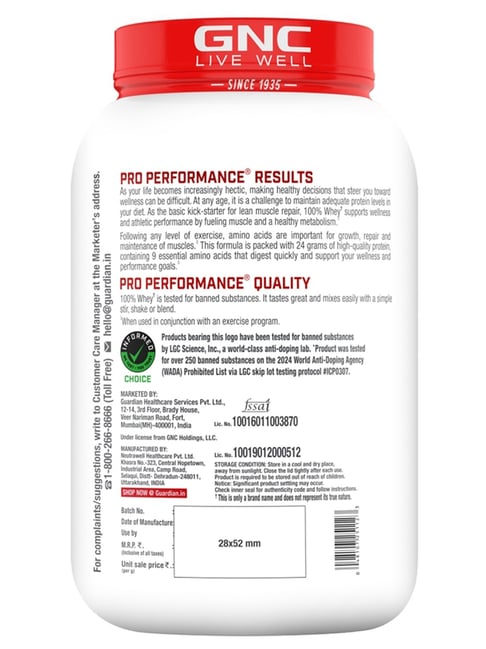 GNC Pro Performance 100% Whey Protein Powder Cookie & Cream - 2 lbs