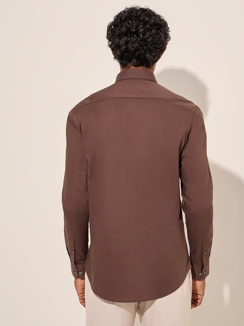 WES Formals Brown Shirts for Men
