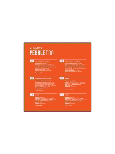 Creative Black Pebble Pro Computer Rgb Speakers With Bluetooth