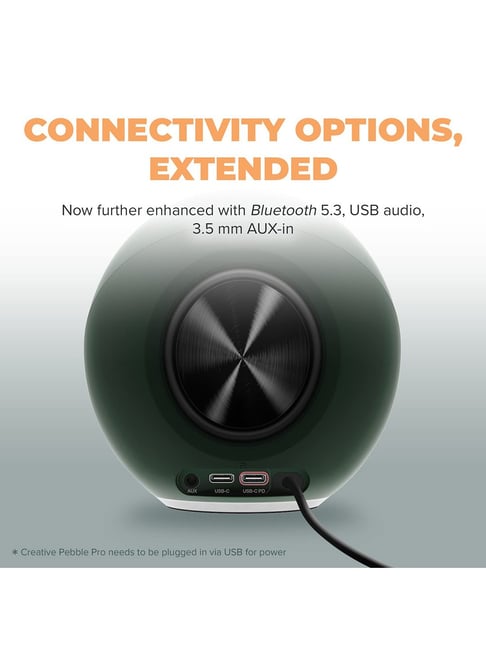 Creative Black Pebble Pro Computer Rgb Speakers With Bluetooth
