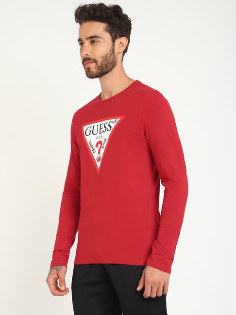T-shirts & Polos by Guess in Samba Red Vibes for Men