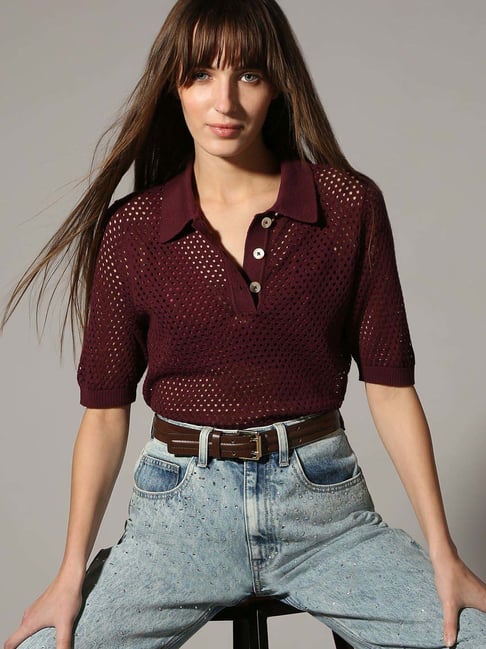 Women's Clothing Vero Moda Western wear Red Tops and T-shirts with ...