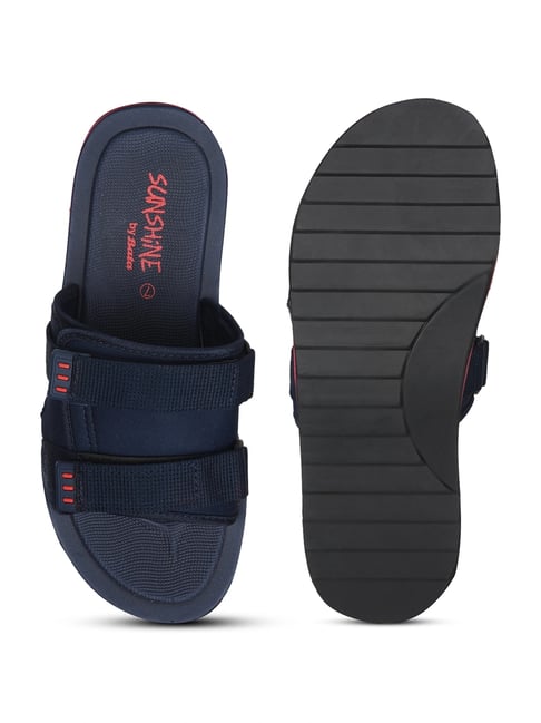 Bata Men Blue Sandals & Floaters