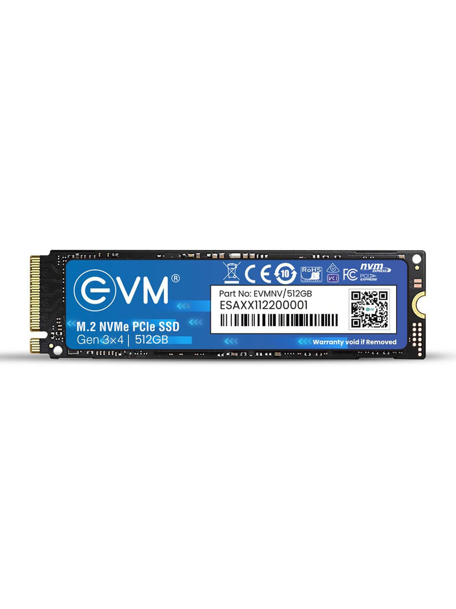 EVM EVMNV 512GB M.2 PCIe NVMe Internal SSD (Black)