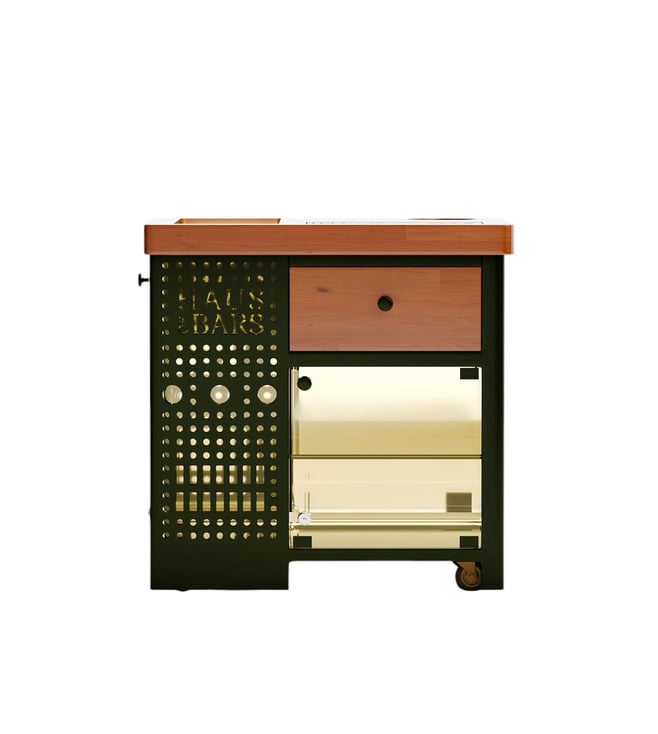 Buy HAUS OF BARS by SpeedX Royale Green Mini Bar With Display Cabinet Online @ Tata CLiQ Luxury