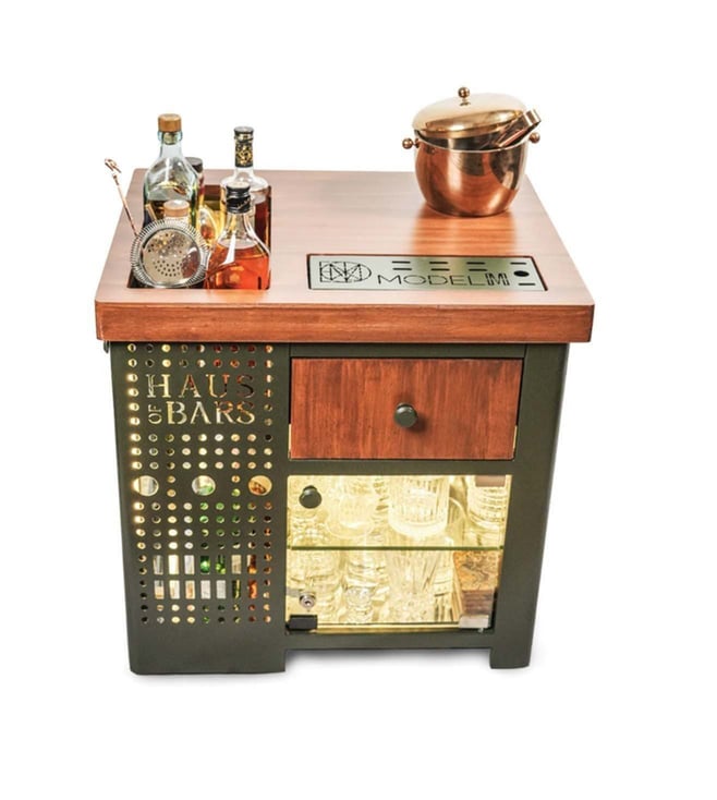 Buy HAUS OF BARS by SpeedX Royale Green Mini Bar With Display Cabinet ...