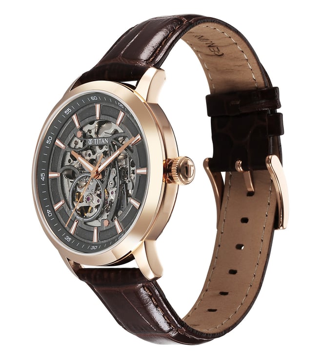 Buy Titan Phoenix Skeletal Automatic Men 49 mm 90223WL01 Online @ Tata ...