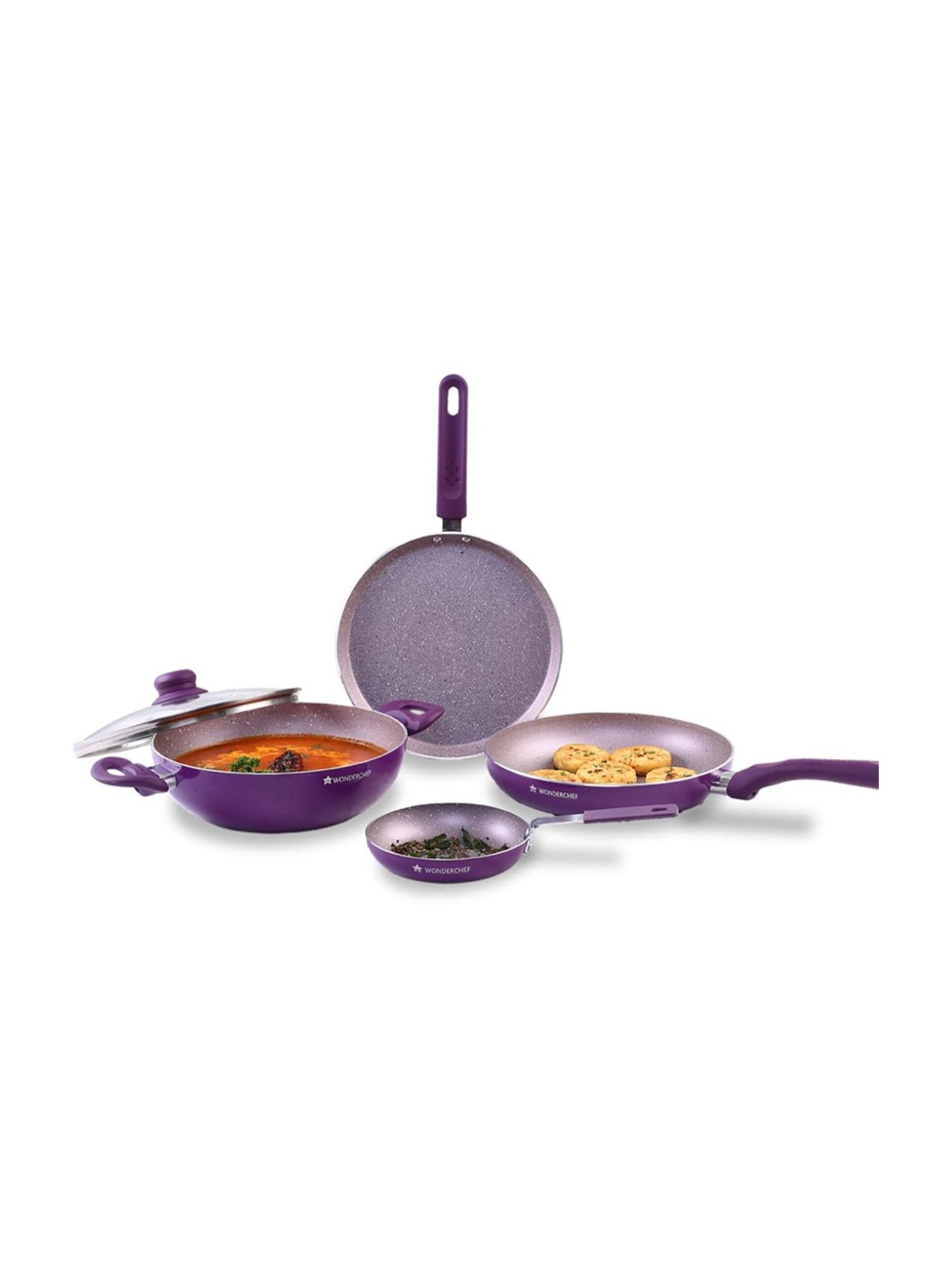 Wonderchef Purple Aluminium 5-pcs Cookware Set