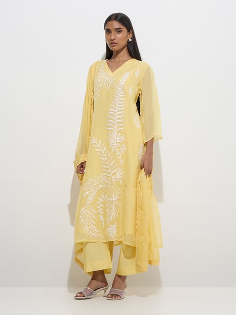 Women's Clothing Vark Ethnic Wear Yellow Suits