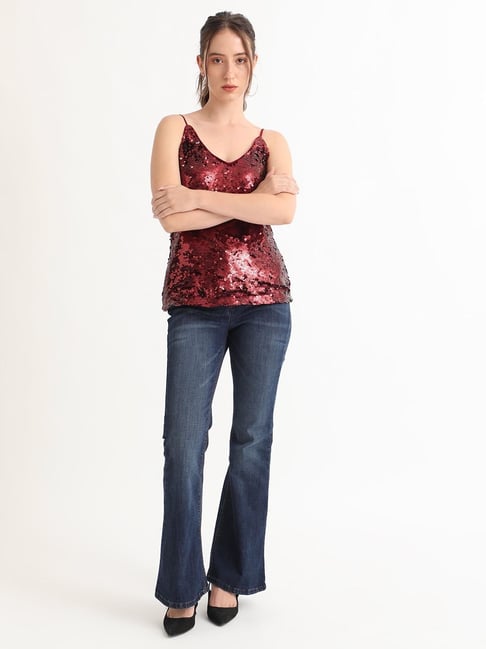 Women's Clothing RED Tops and T-shirts for Western wear by RAREISM