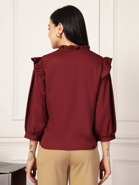 Women's Clothing Style Quotient Maroon Shirts