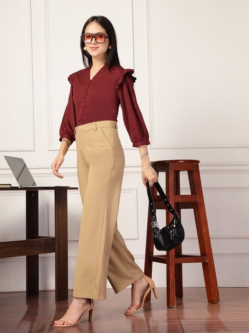 Women's Clothing Style Quotient Formal Wear Shirts with Polyester Fabric